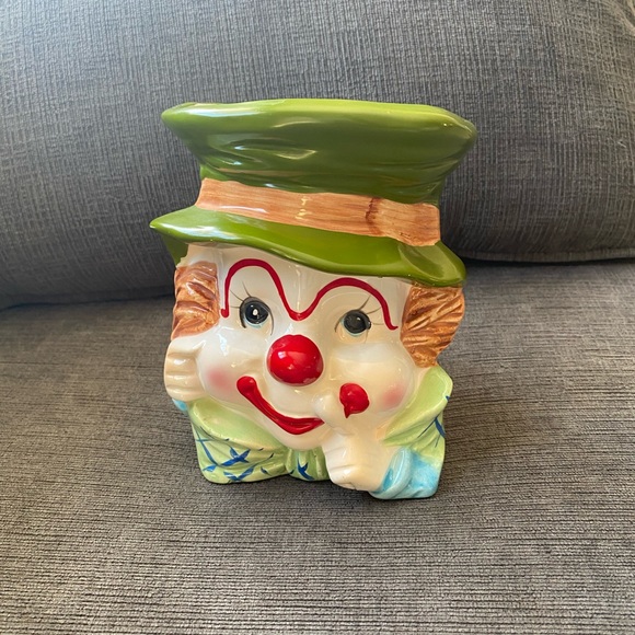 Vintage | Accents | Vintage Ceramic Shush Clown Head Planter Vase Made ...
